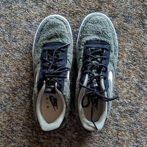 Nike | Shoes | Green Fuzzy Air Forces | Poshmark